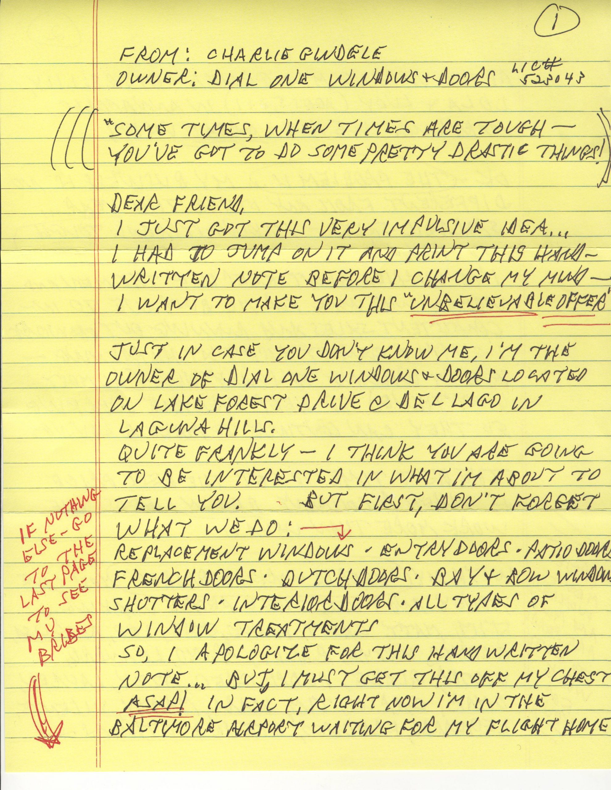 The Handwritten Prospecting Letter Partners In EXCELLENCE The Handwritten Prospecting Letter Partners In EXCELLENCE